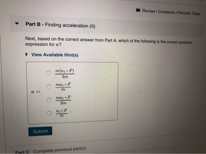Review Constants 1 Periodic Table Part B - Finding | Chegg.com