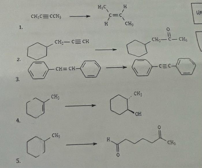Solved 1. CH3C≡CCH3 2. 3. 4. | Chegg.com