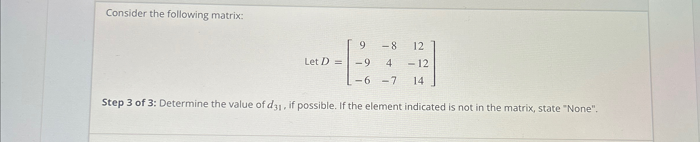 Solved Consider the following matrix: ﻿Let | Chegg.com