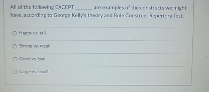Solved All of the following EXCEPT ﻿are examples of the | Chegg.com