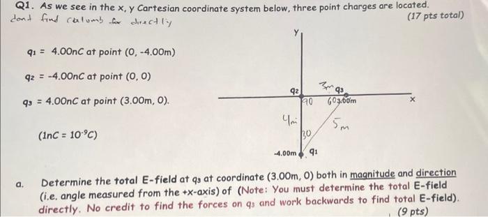 Solved Q1. As we see in the x,y Cartesian coordinate system | Chegg.com