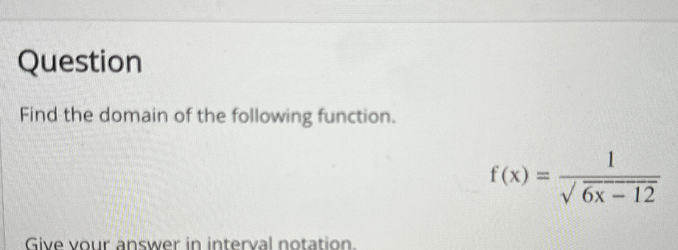 Solved QuestionFind the domain of the following | Chegg.com
