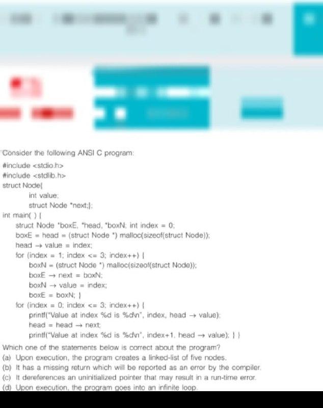 Solved -- Consider the following ANSI C program: #include | Chegg.com