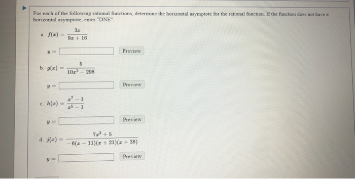Solved For each of the following rational functions, | Chegg.com