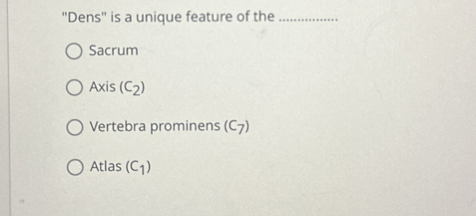 Solved "Dens" is a unique feature of theSacrumAxis | Chegg.com
