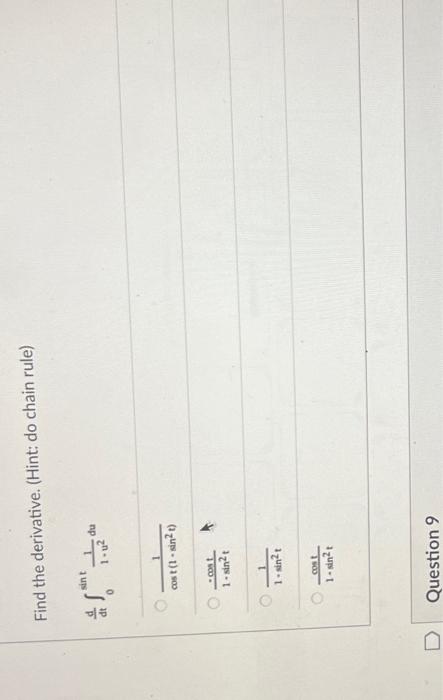 Solved Find the derivative. (Hint: do chain rule) | Chegg.com