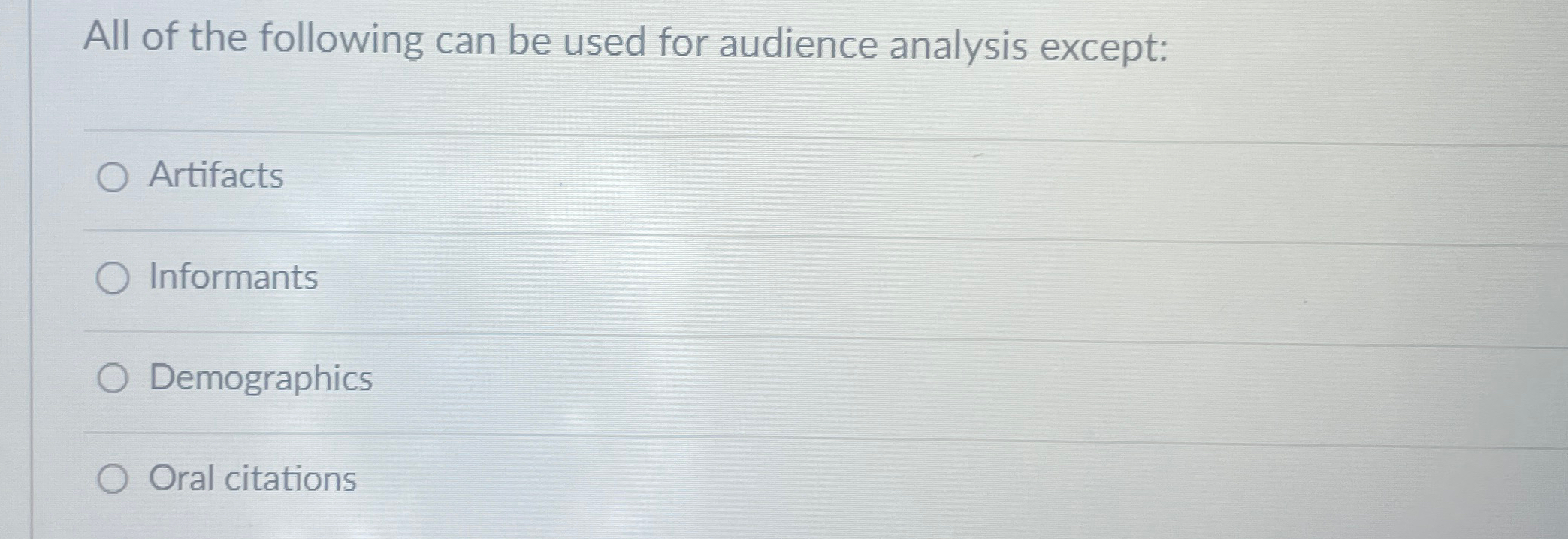 Solved All of the following can be used for audience | Chegg.com