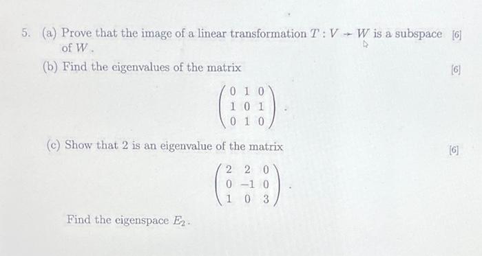 Solved (a) Prove that the image of a linear transformation | Chegg.com