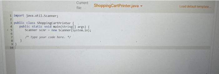 Solved 8.27 Clone of LAB*: Warm up: Online shopping cart | Chegg.com