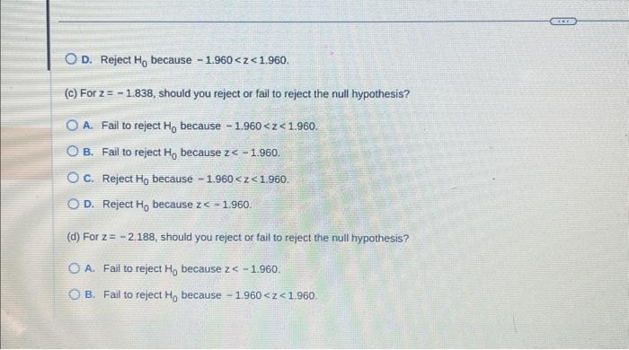 Solved State whether the standardized test statistic z | Chegg.com