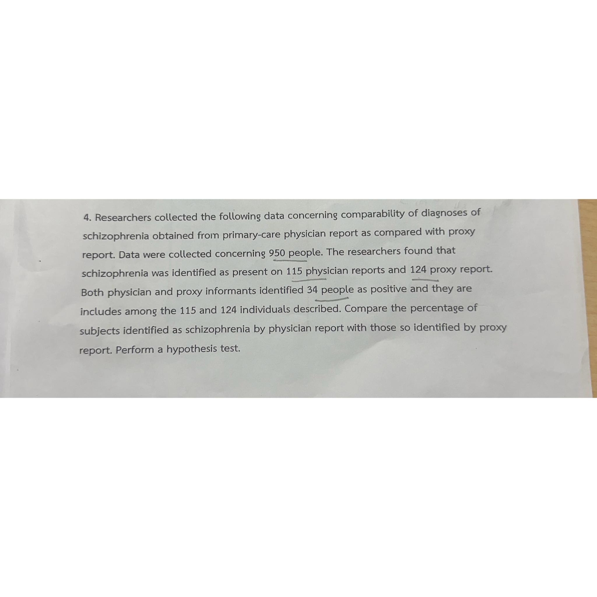 Solved Researchers collected the following data concerning | Chegg.com