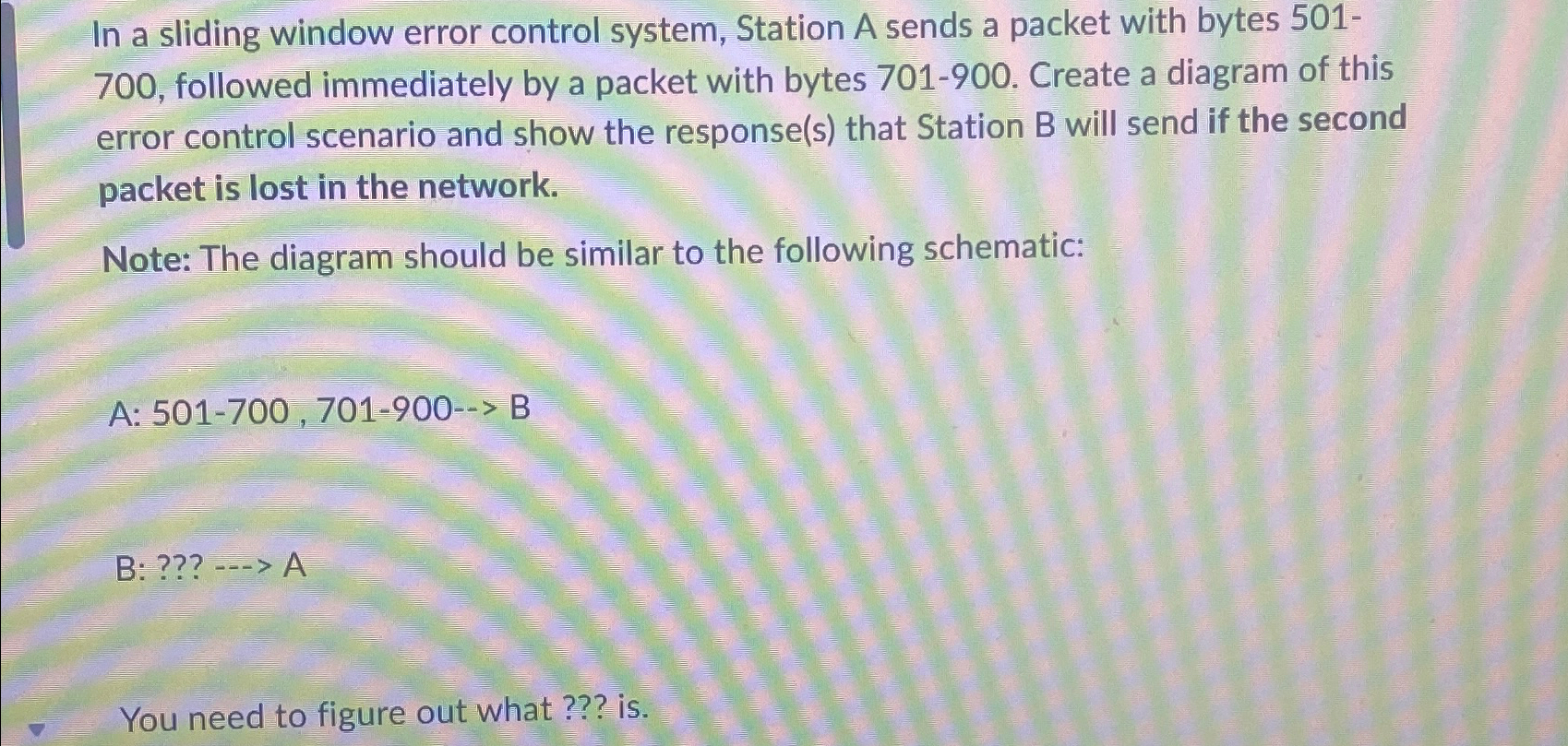 In a sliding window error control system, Station A | Chegg.com