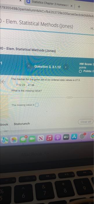Solved Statistics Chapter 3 Homework x + | Chegg.com