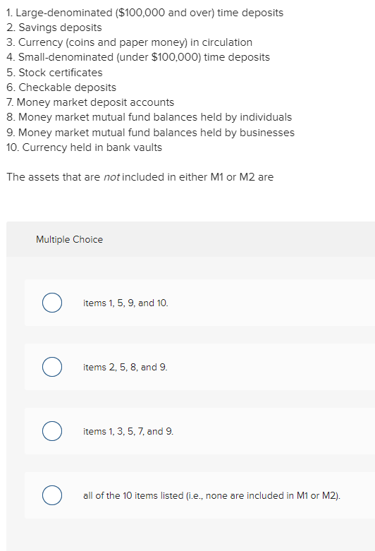 Solved Large-denominated ( ﻿$100,000 ﻿and over) ﻿time | Chegg.com