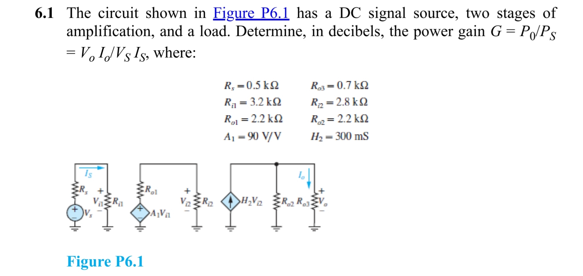 Solved 6.1 ﻿The circuit shown in Figure P6.1 ﻿has a DC | Chegg.com