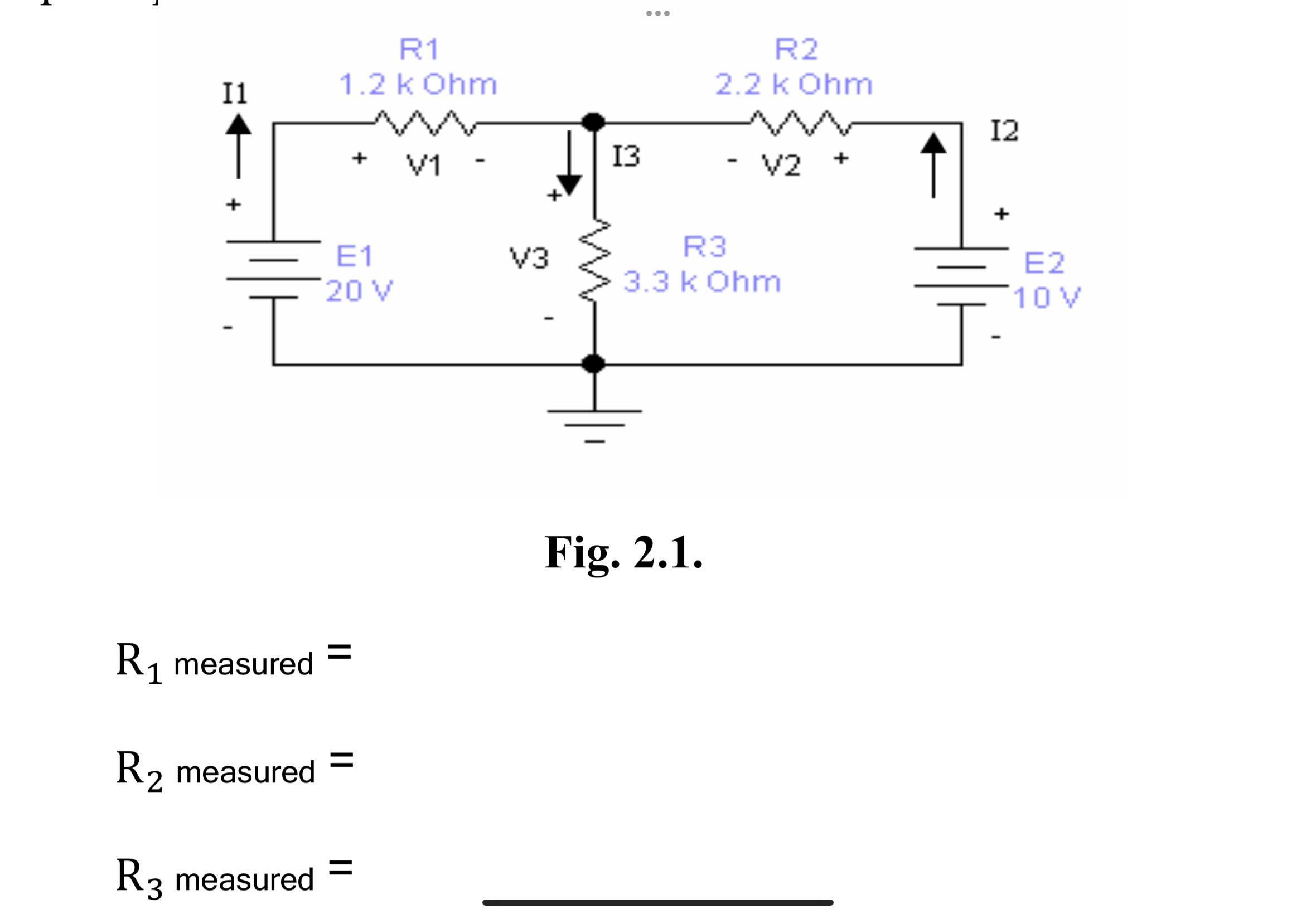 Solved Fig. 2.1.R1 ﻿measured =R2 ﻿measured =R3 ﻿measured | Chegg.com