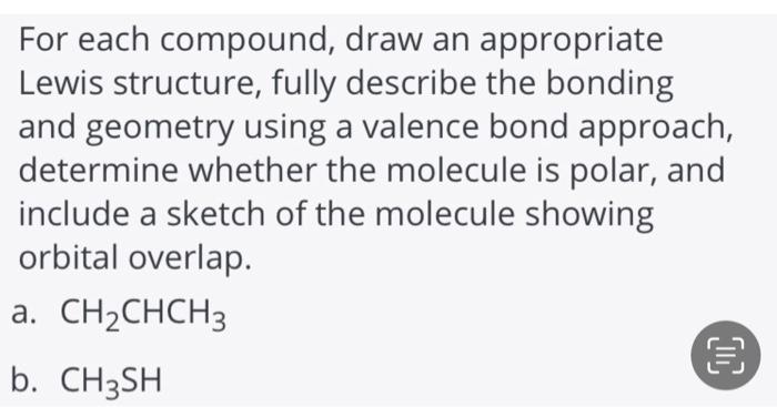 Solved For each compound, draw an appropriate Lewis | Chegg.com
