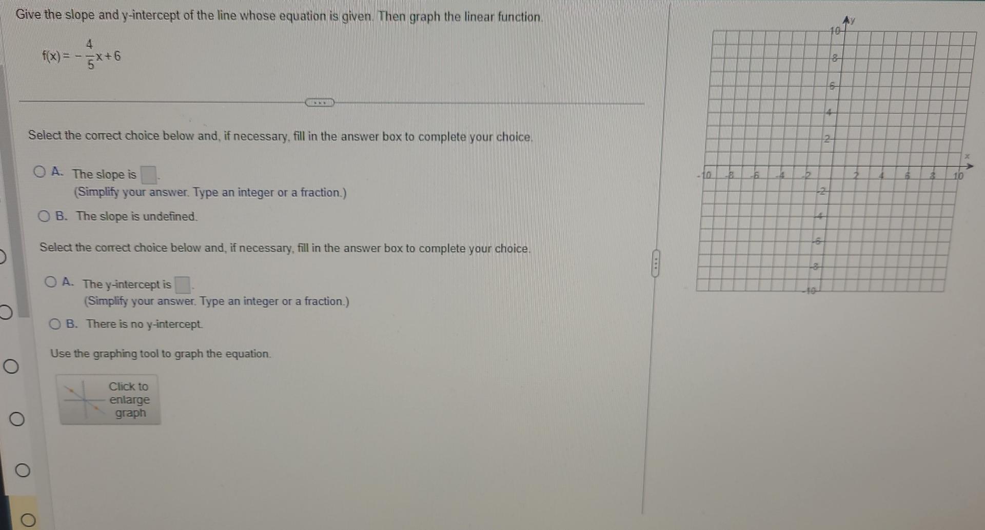 Solved Give the slope and y-intercept of the line whose | Chegg.com
