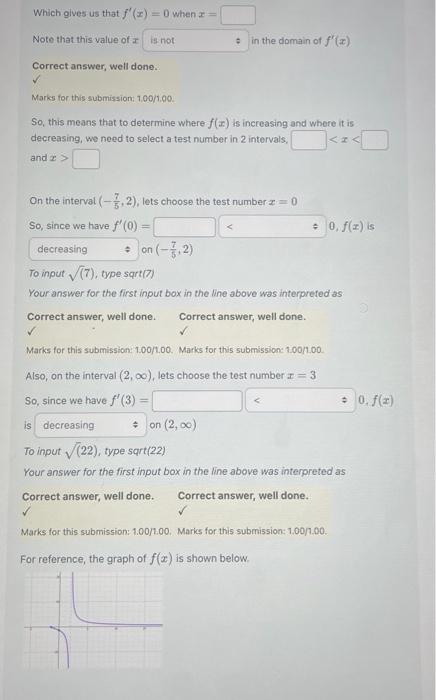 Solved Where is the Function Increasing and wnere is it | Chegg.com