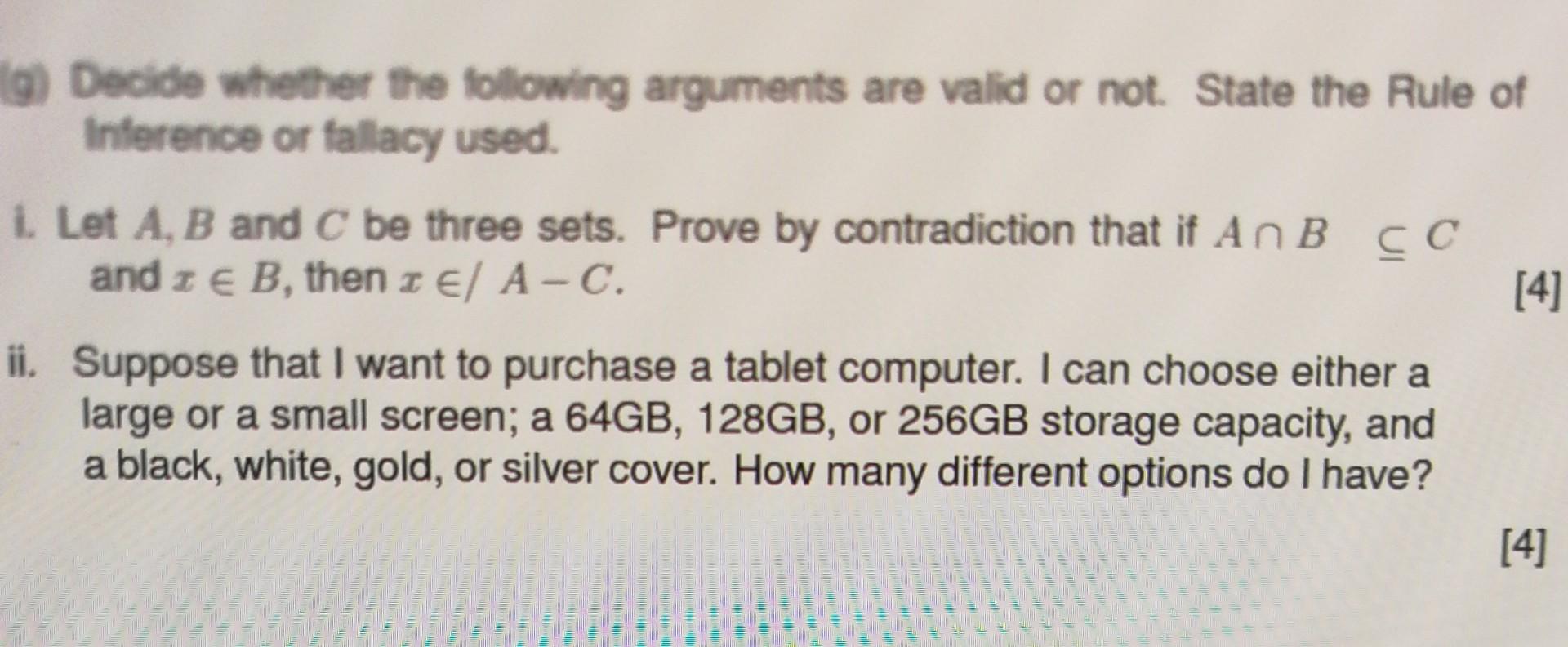 Solved 9) Decide whether the following arguments are valid | Chegg.com