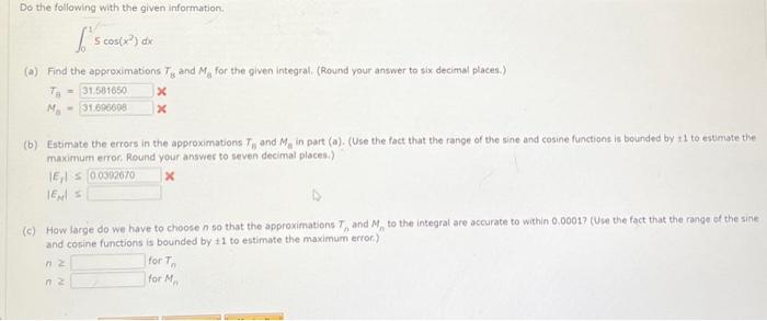 Solved Do the following with the given information. | Chegg.com