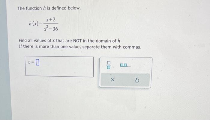 Solved The function h is defined below. h(x)=x2−36x+2 Find | Chegg.com