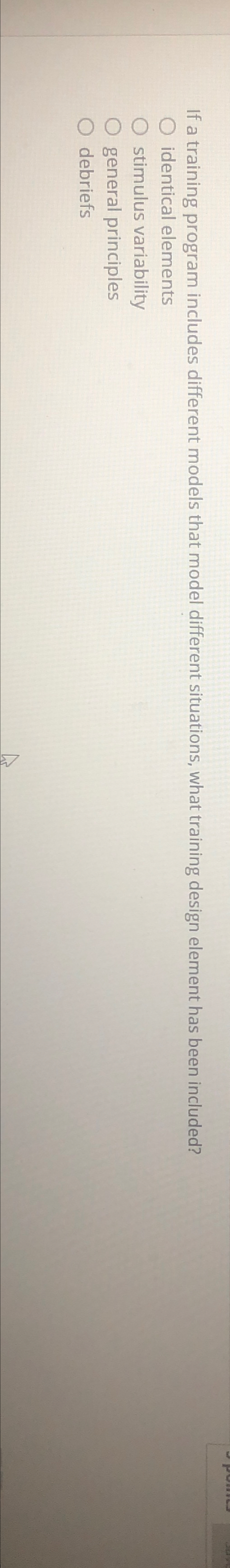 Solved If a training program includes different models that | Chegg.com