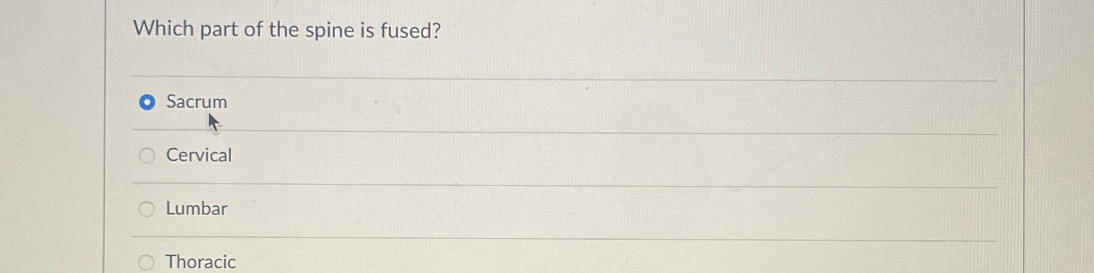 Solved Which part of the spine is | Chegg.com