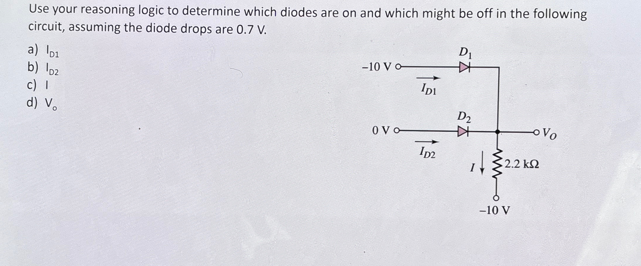 Solved Use your reasoning logic to determine which diodes | Chegg.com