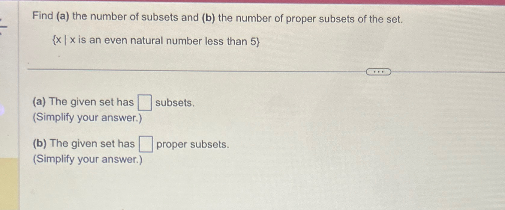 Solved Find A ﻿the Number Of Subsets And B ﻿the Number