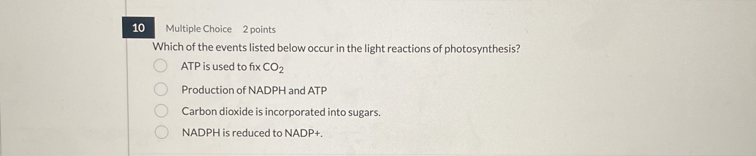 Solved 10Multiple Choice2 ﻿pointsWhich of the events listed | Chegg.com