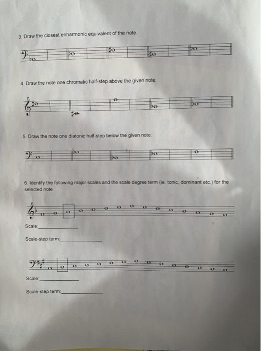 3. Draw the closest enharmonic equivalent of the note | Chegg.com