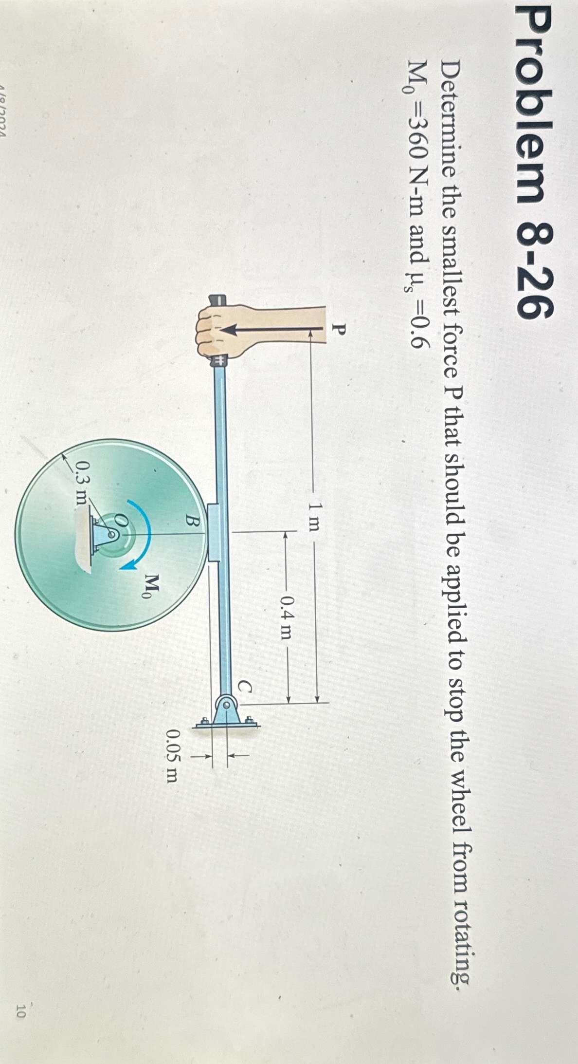 Solved Problem 8 26determine The Smallest Force P ﻿that