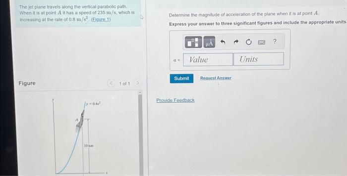 Solved The jet plane travels along the vertical parabolic | Chegg.com