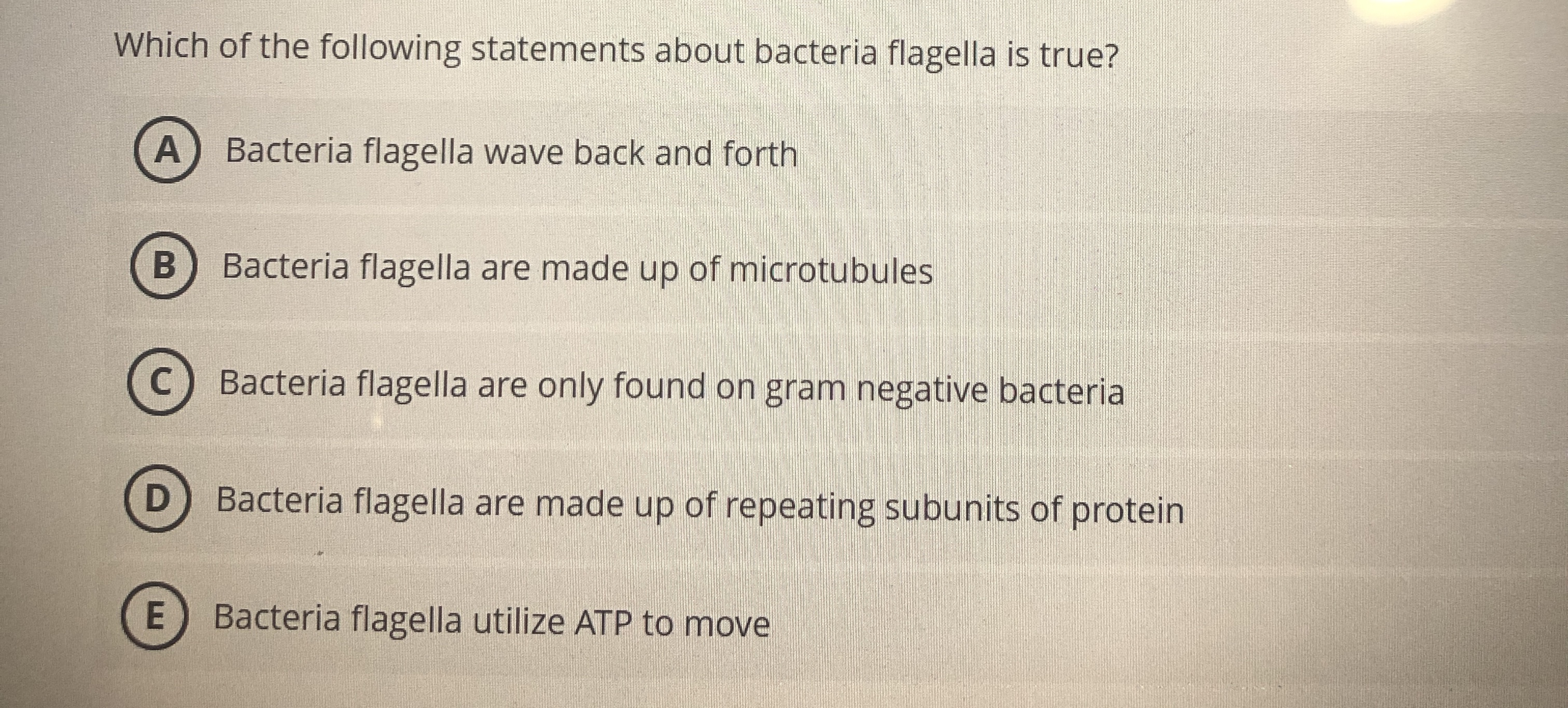 Solved Which of the following statements about bacteria | Chegg.com