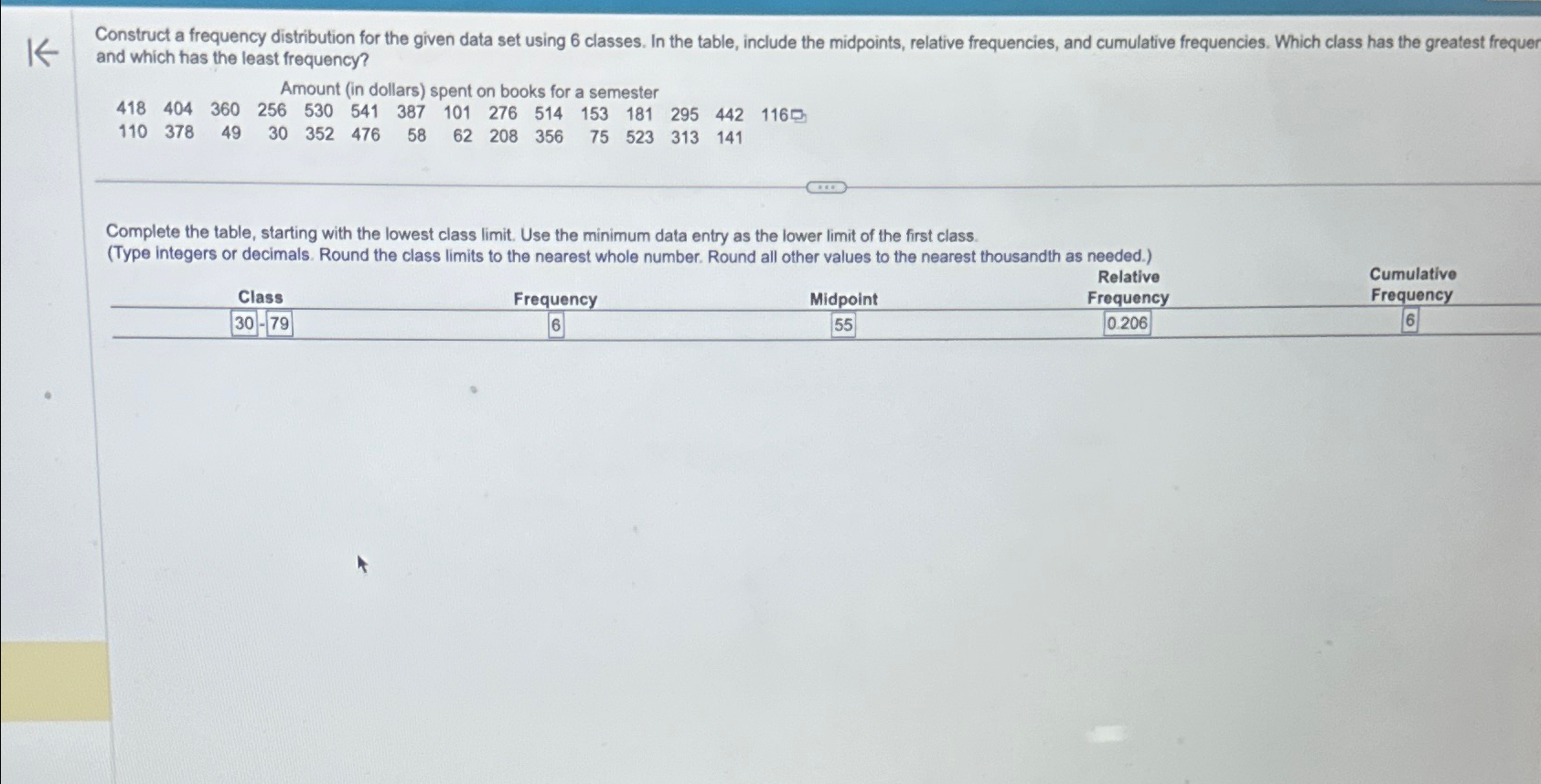 Construct a frequency distribution for the given data | Chegg.com