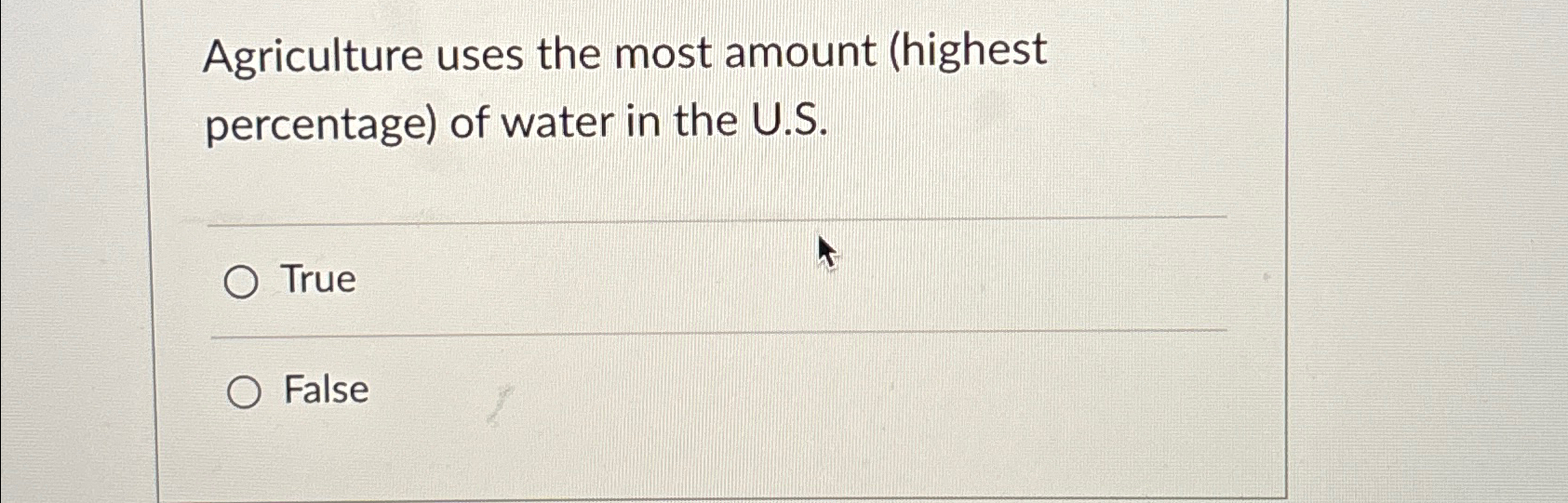 Solved Agriculture uses the most amount (highest percentage) | Chegg.com