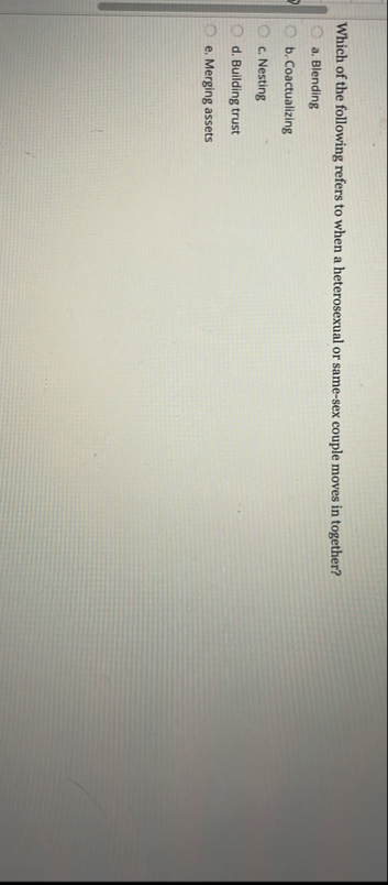 Solved Which of the following refers to when a heterosexual | Chegg.com