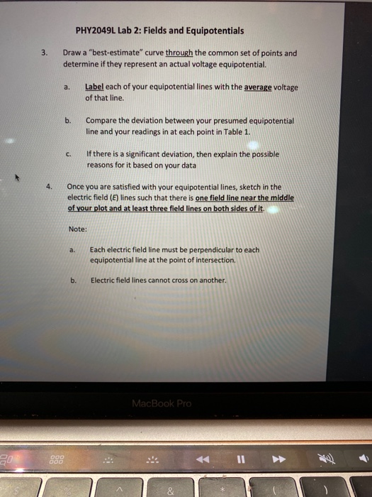 PHY2049L Lab 2: Fields and Equipotentials | Chegg.com