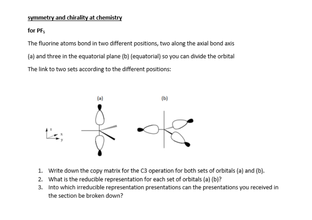 Solved symmetry and chirality at chemistryThe fluorine atoms | Chegg.com