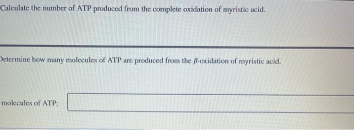 Solved Calculate the number of ATP produced from the | Chegg.com