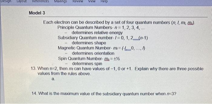 Solved Each electron can be described by a set of four | Chegg.com