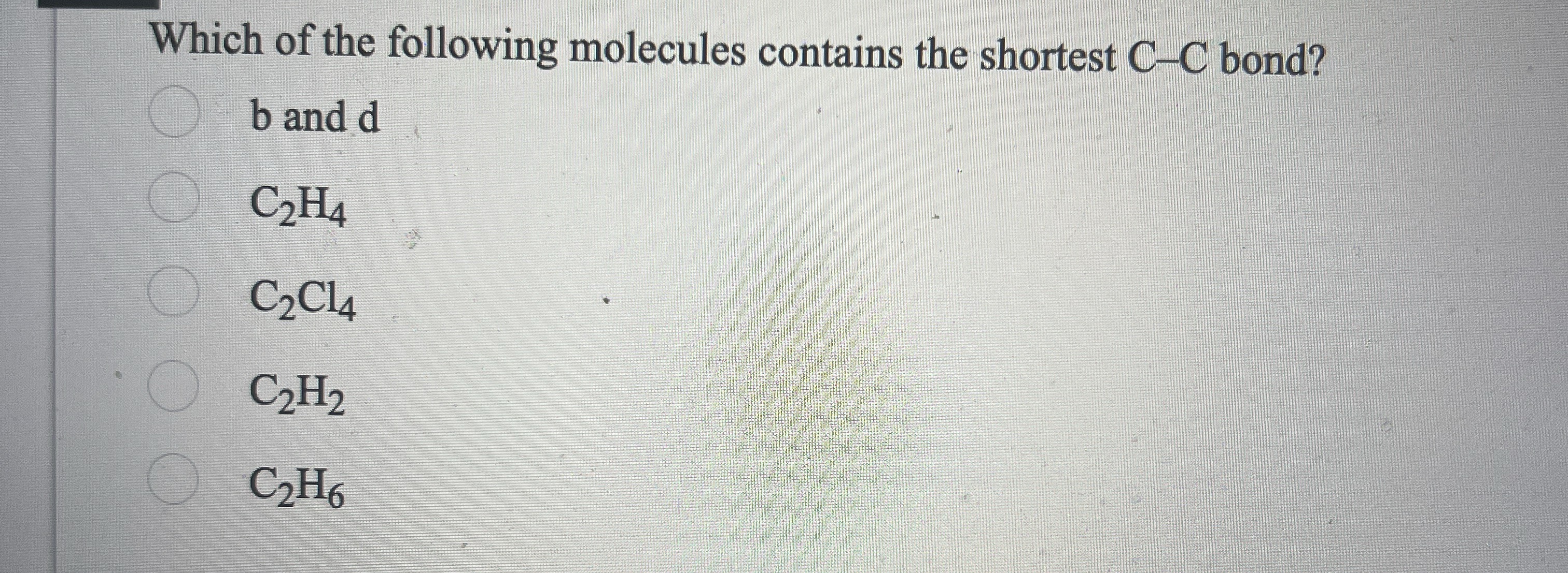 Solved Which of ﻿the following molecules contains the | Chegg.com