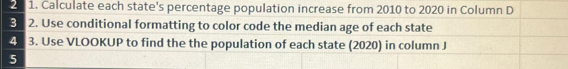 Solved Calculate each state's percentage population increase | Chegg.com