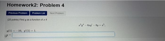 Solved Homework2: Problem 4 Next Problem Previous Problem | Chegg.com