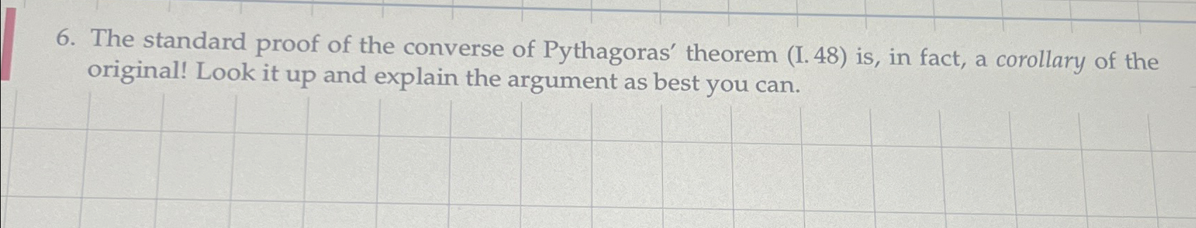 Solved The standard proof of the converse of Pythagoras' | Chegg.com