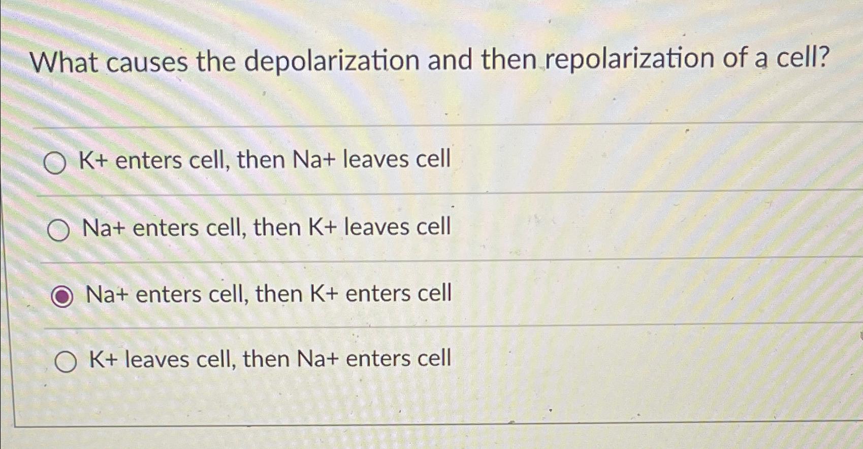Solved What causes the depolarization and then | Chegg.com