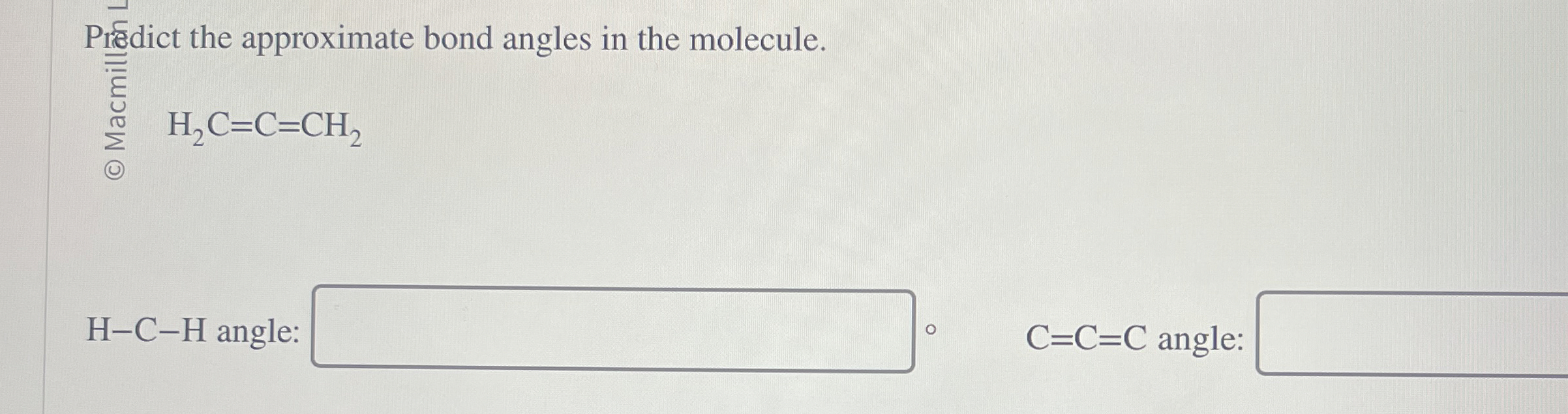 Predict the approximate bond angles in the | Chegg.com