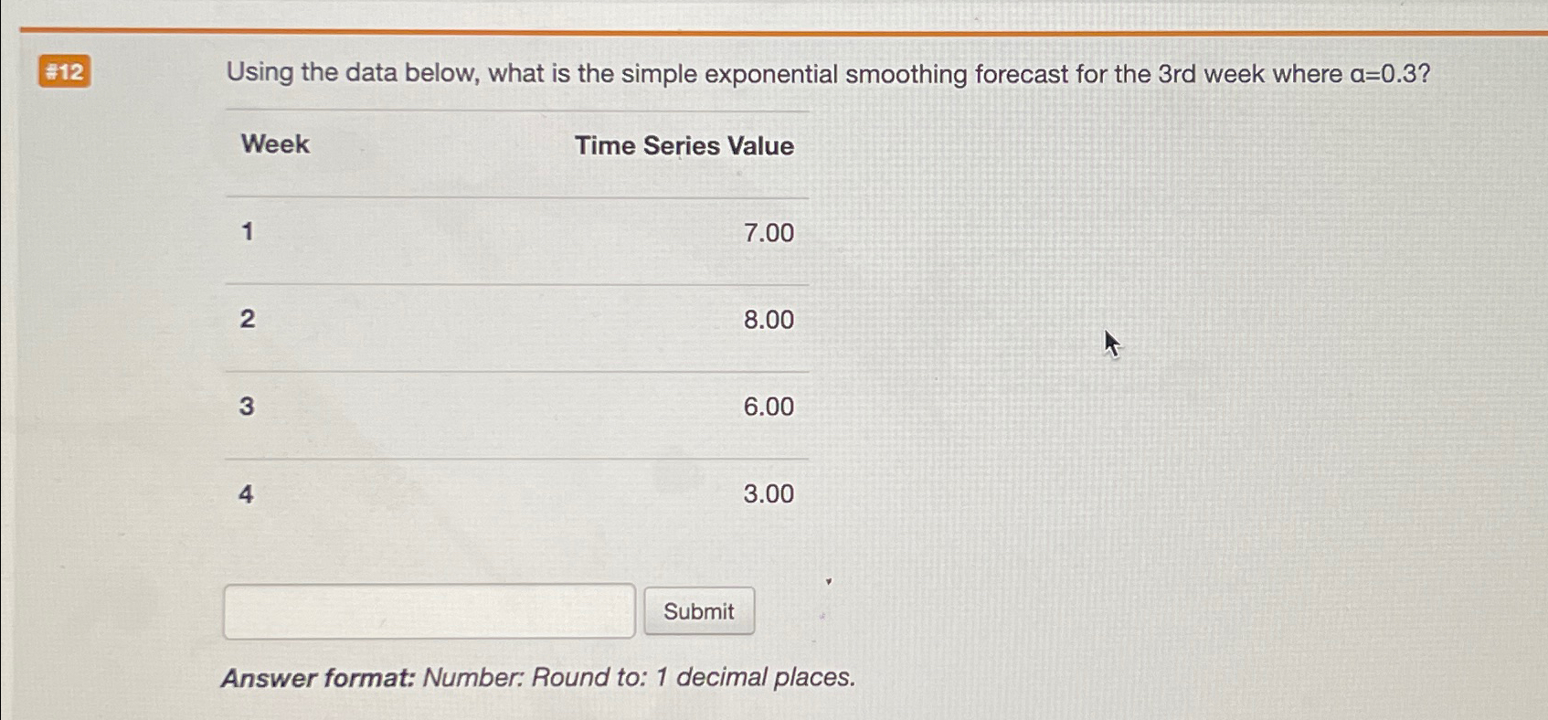 Solved 롤Using the data below, what is the simple exponential | Chegg.com