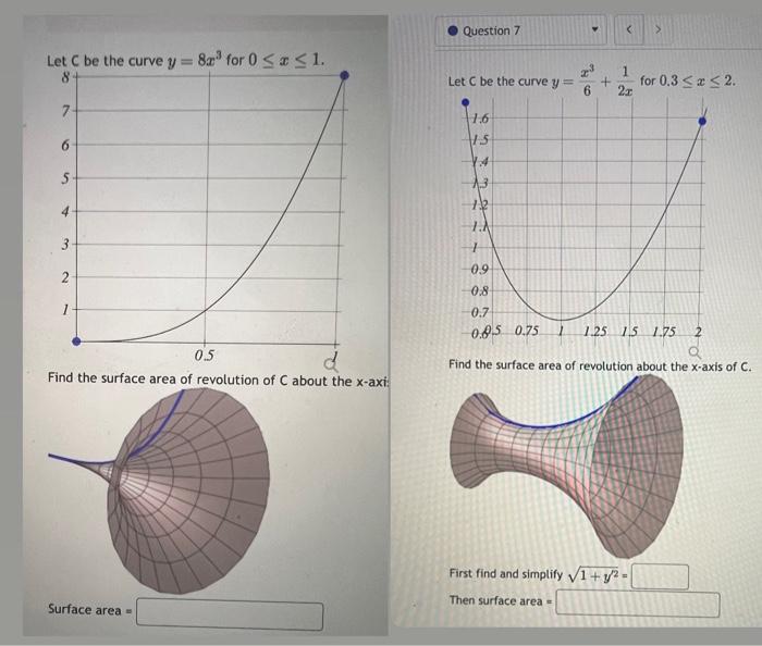 Solved Let C be the curve y=8x3 for 0≤x≤1. Let C be the | Chegg.com